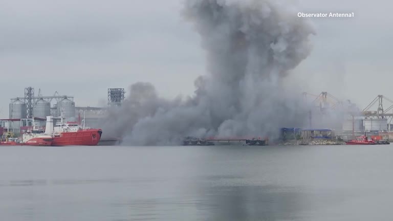 Marine drone explodes in Romanian Black Sea port