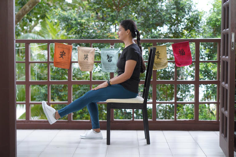 8 core-strengthening exercises you can do using a standard kitchen chair