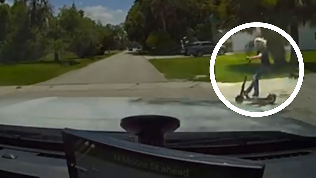Teen on e-scooter runs a stop sign and crashes into Florida deputy's ...