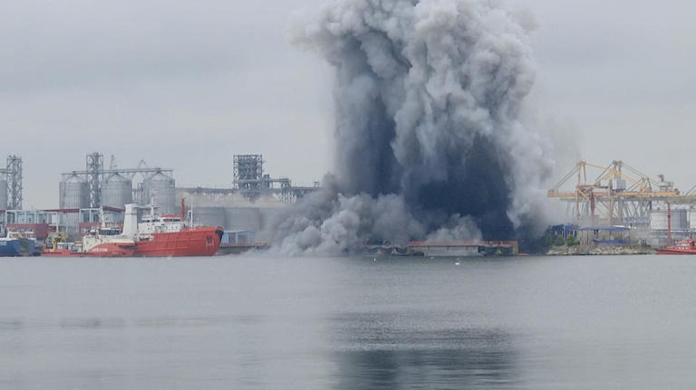 Ukraine strikes 'illegal' cargo ships in Sea of Azov as Putin prepares ...