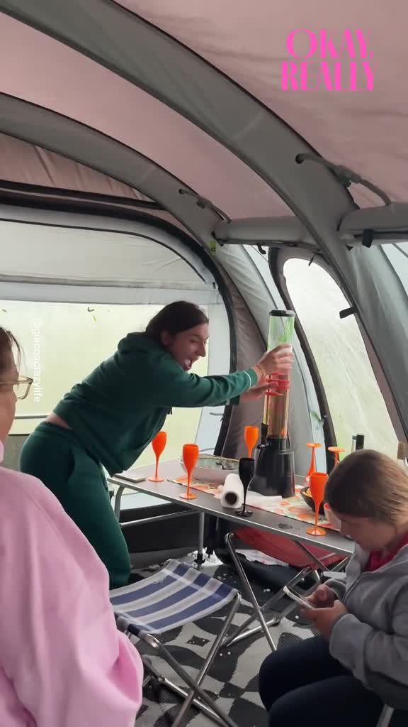 Girl's camping trip descends into chaos during hail and flooding