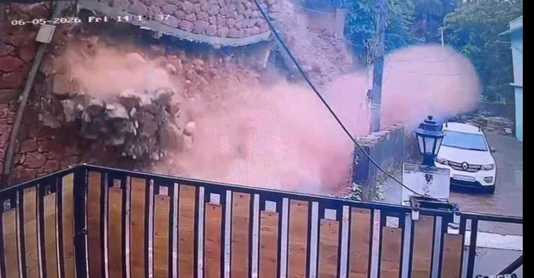 10-metre compound wall of CSI Church collapses in Kanhangad, 4 workers ...