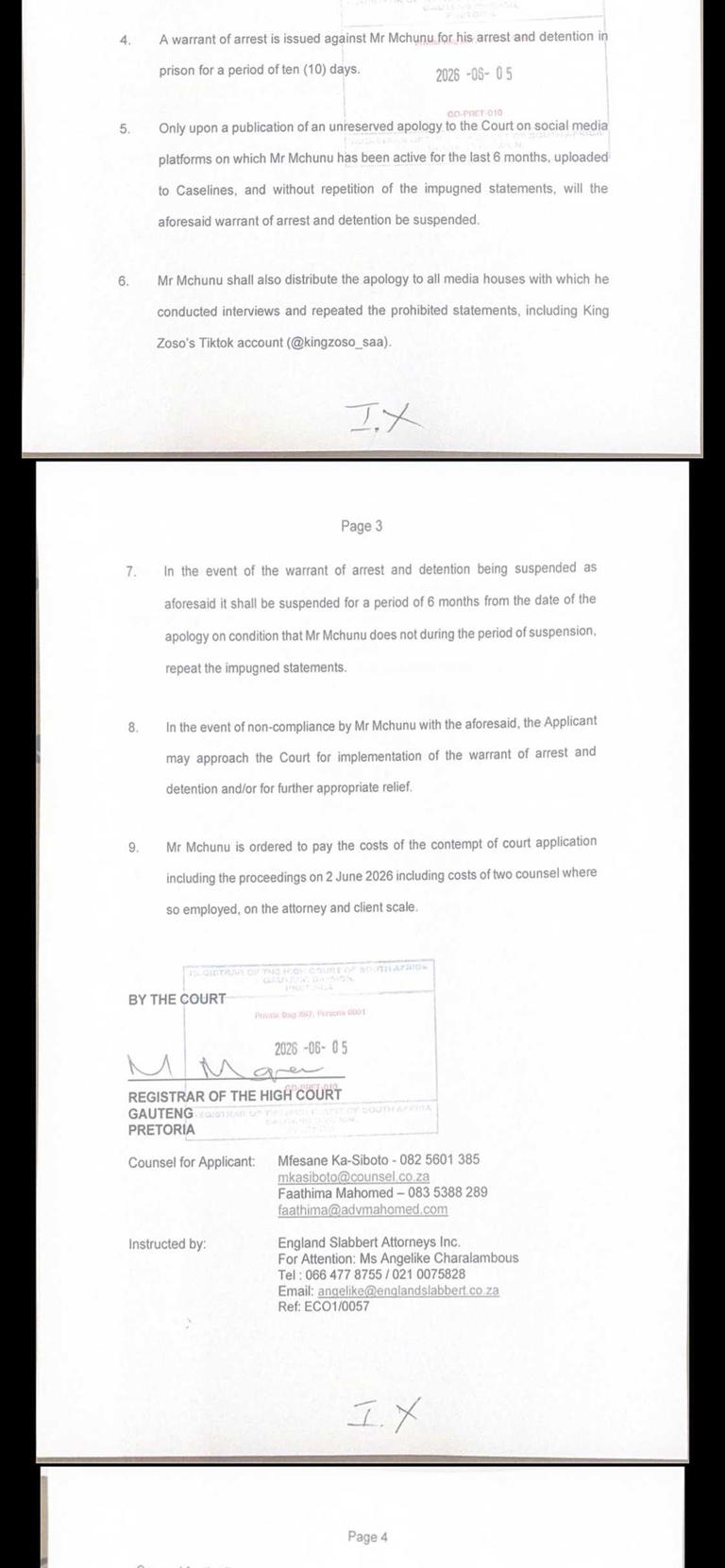 Arrest warrant issued for Ngizwe Mchunu despite last-minute apology to ...