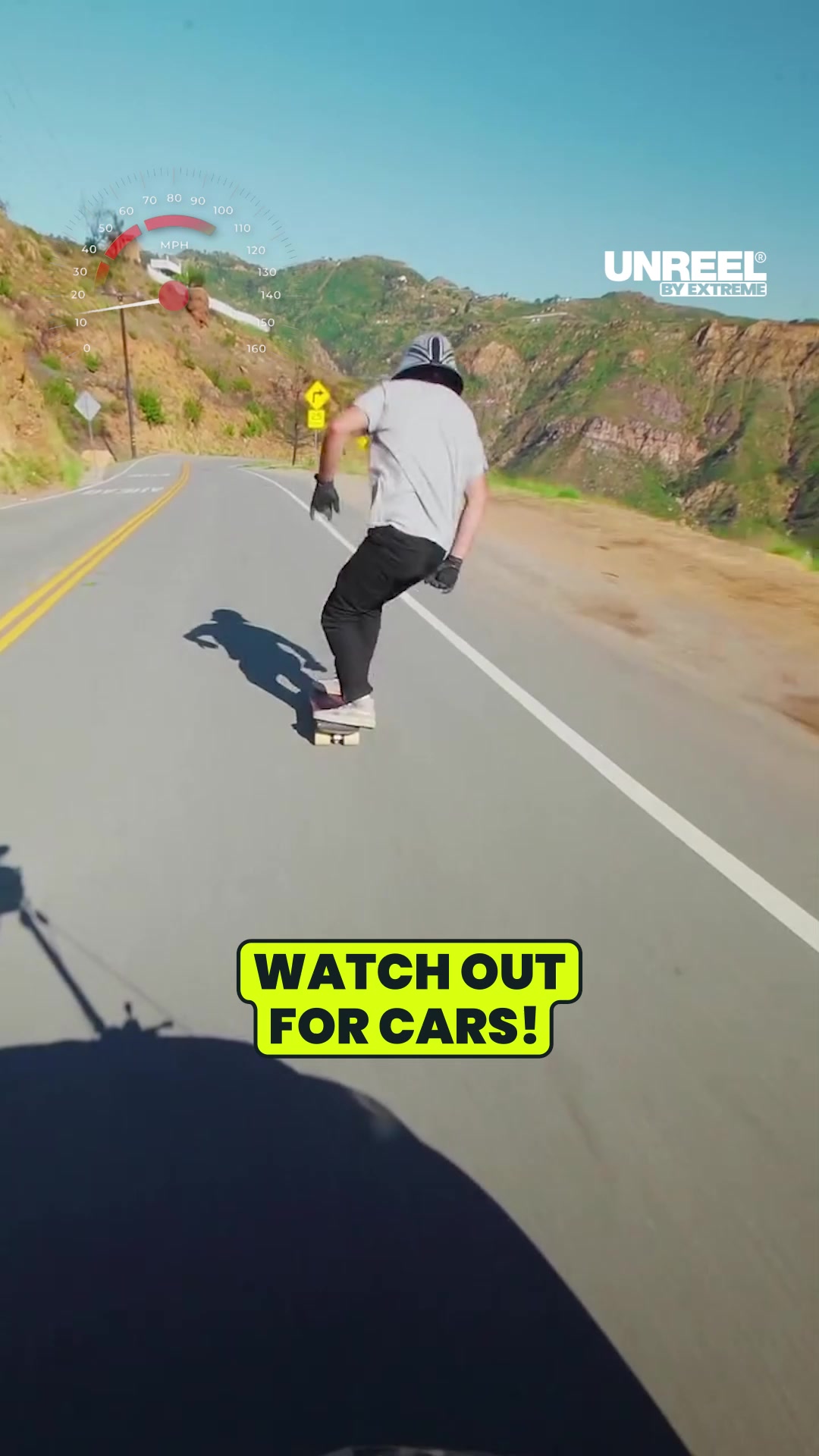 Nick Broms’ high speed downhill skateboarding drift—epic car pass ...