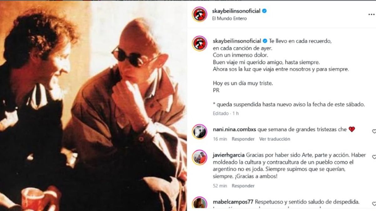 Muerte del Indio Solari: el conmovedor mensaje de despedida de Skay ...