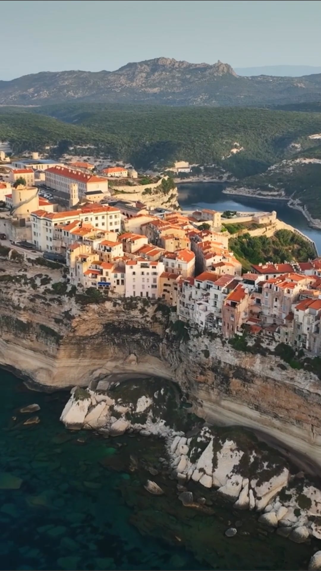 Drone views of Bonifacio, Corsica: Medieval clifftop town revealed