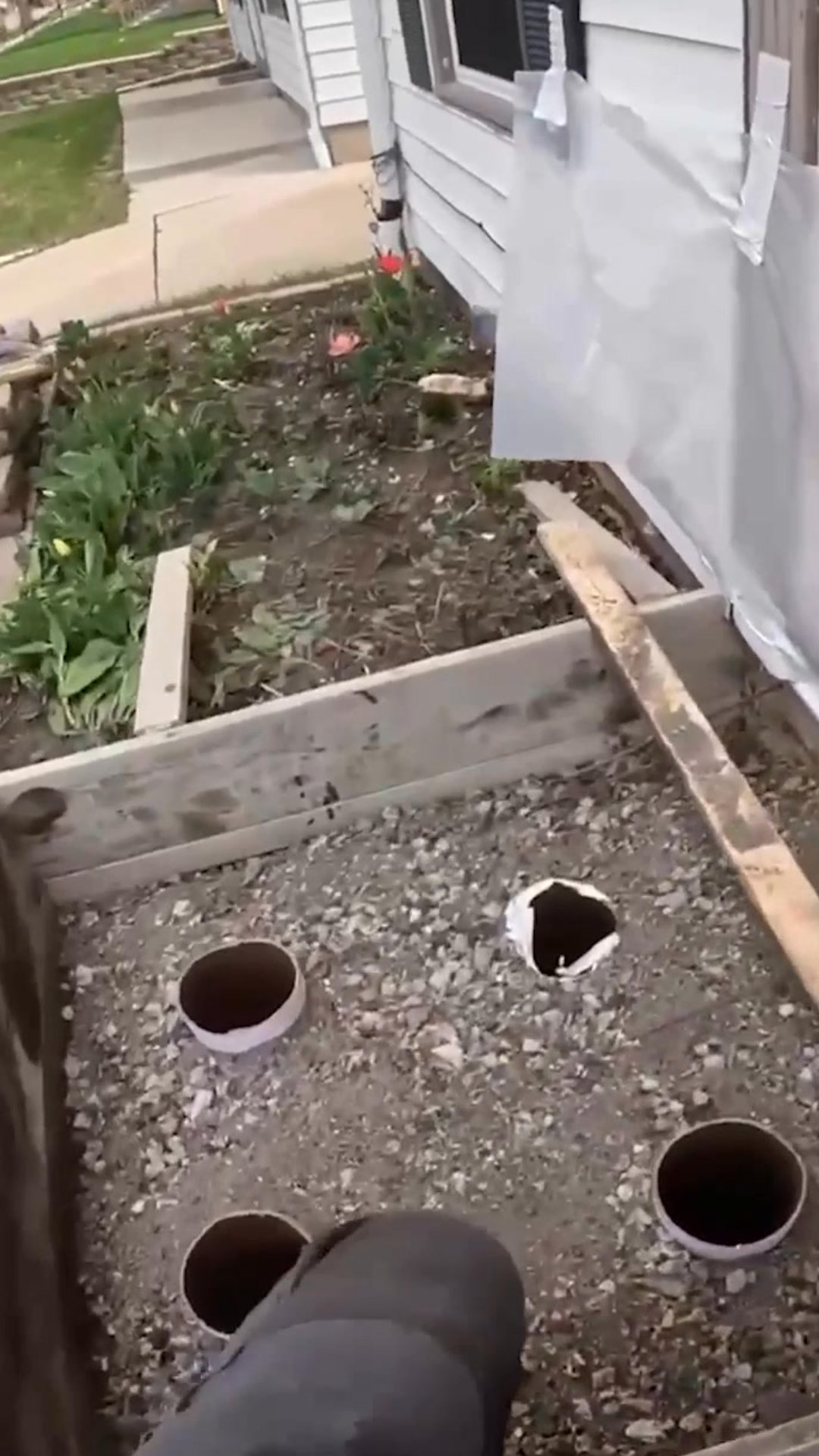 Gravel over a trap on the worksite