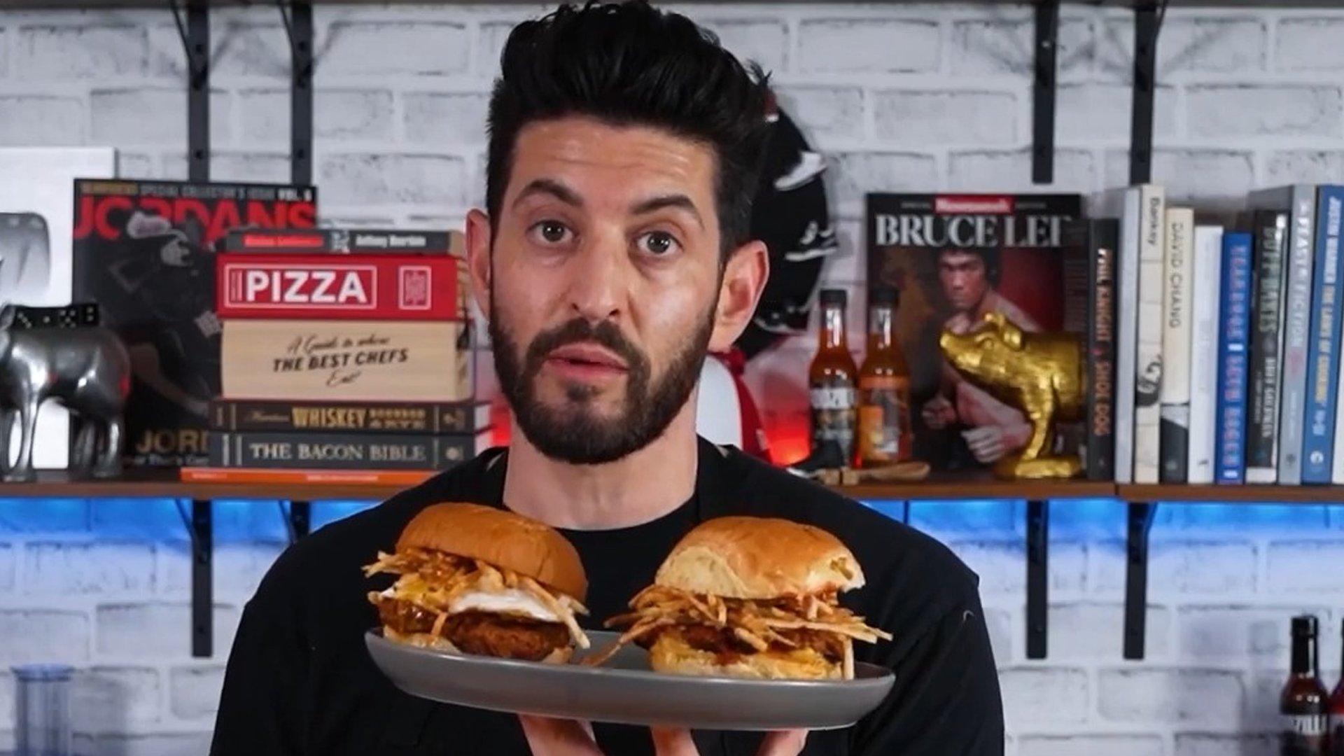 Fried egg and crispy fries burger