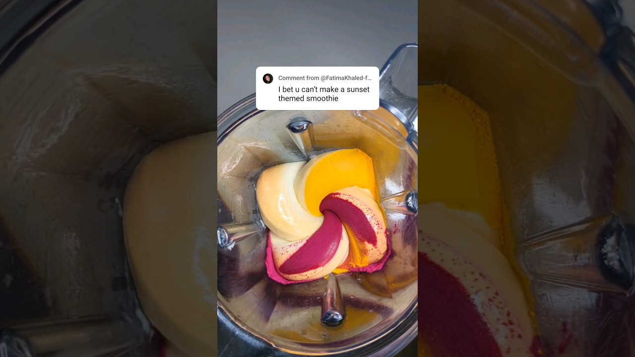 Making a sunset smoothie 🌅