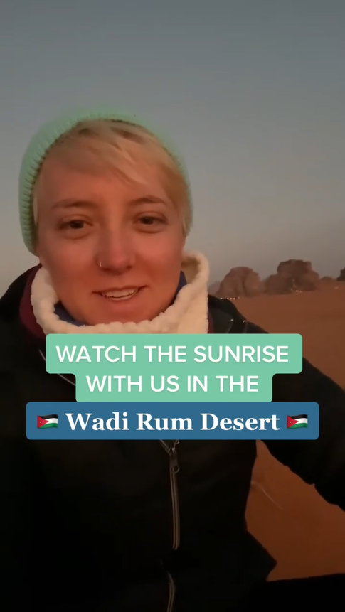 Sunrise magic at Wadi Rum desert in Jordan