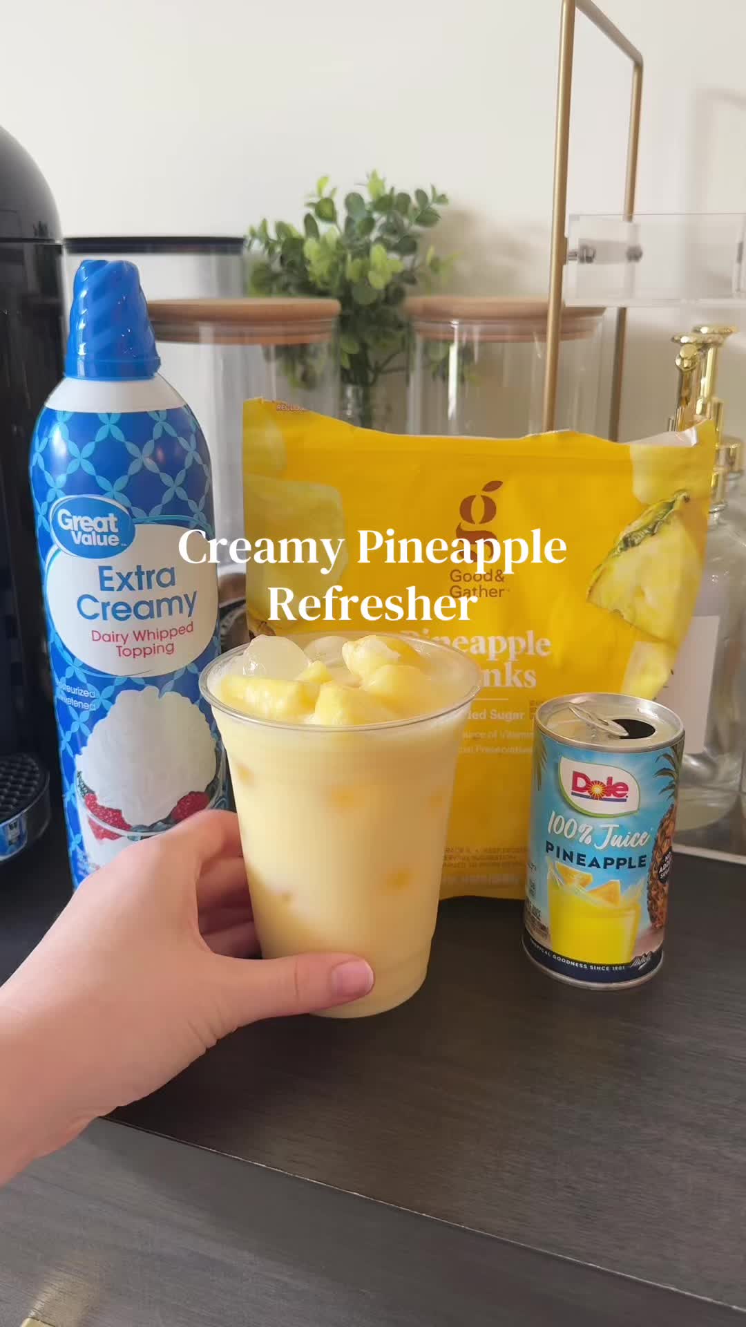 Creamy pineapple refresher drink