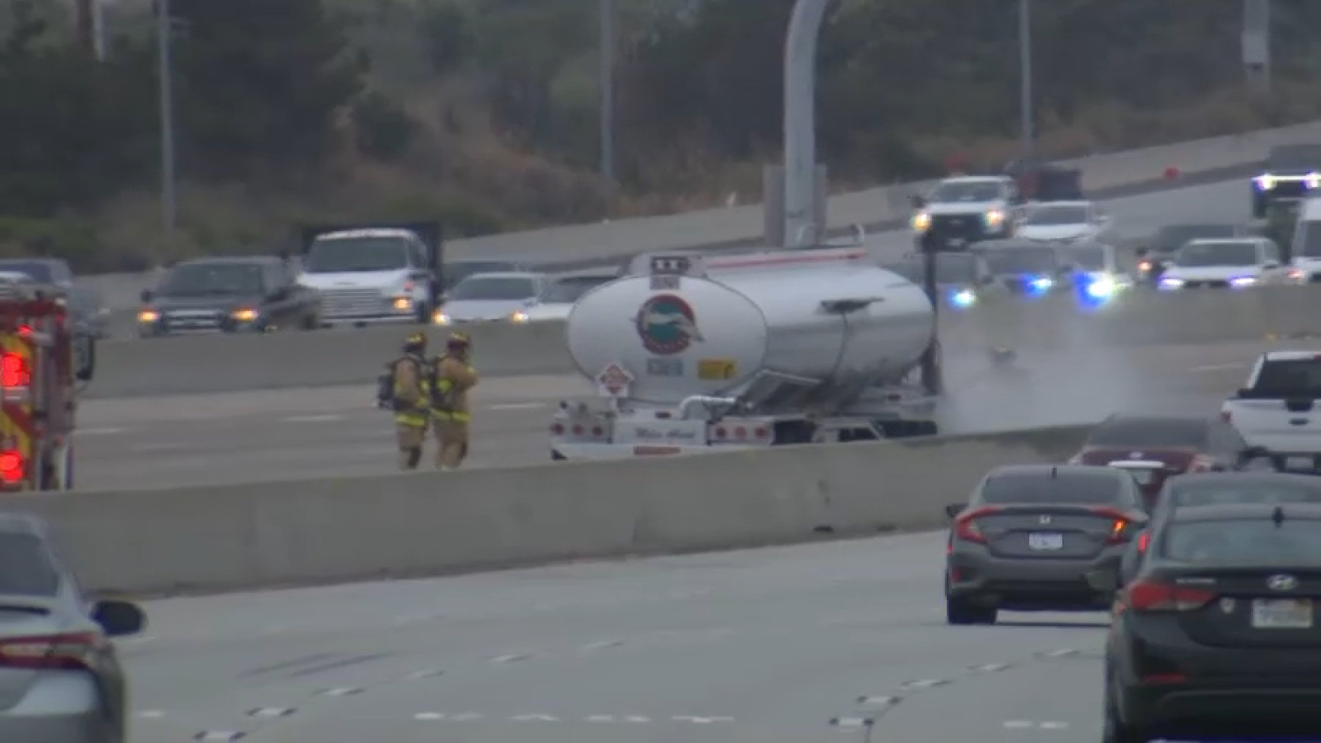 Truck fire on I-5 near Carmel Valley causes traffic delays