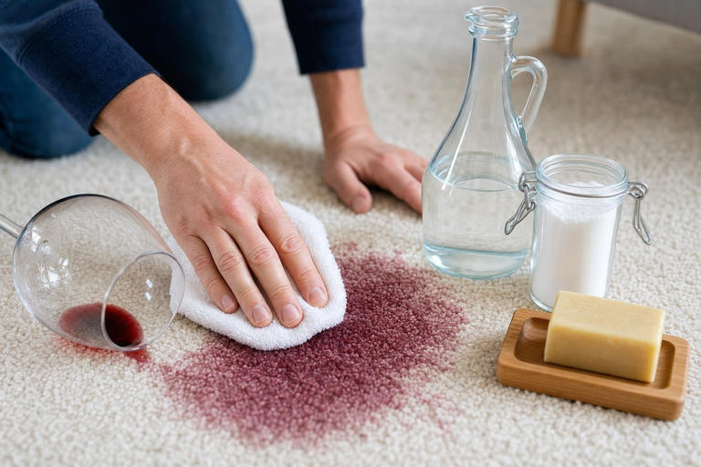 Taches sur tissu ou moquette : sang, vin rouge, gras… les astuces ...