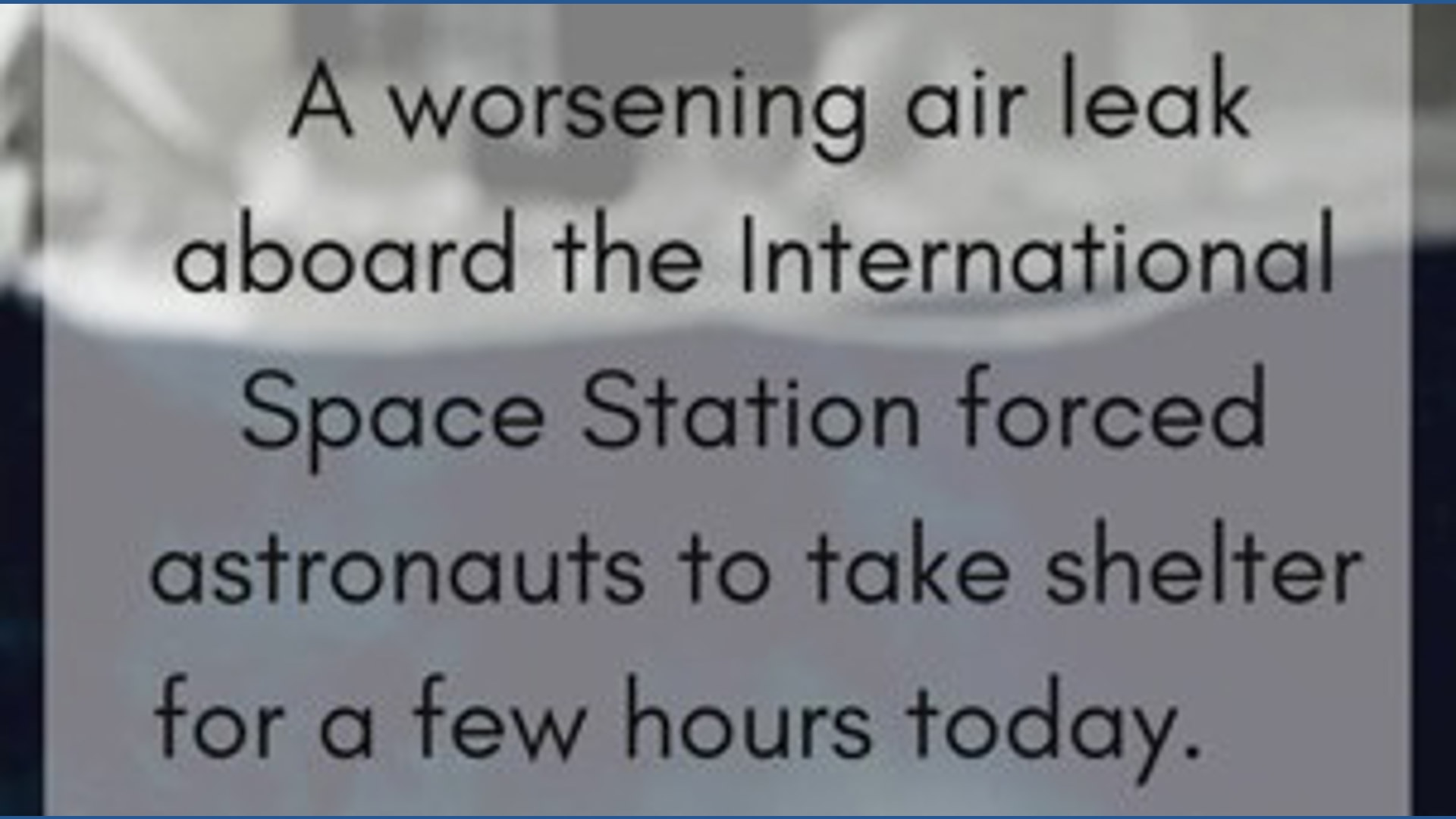 NASA deals with leak concerns at International Space Station