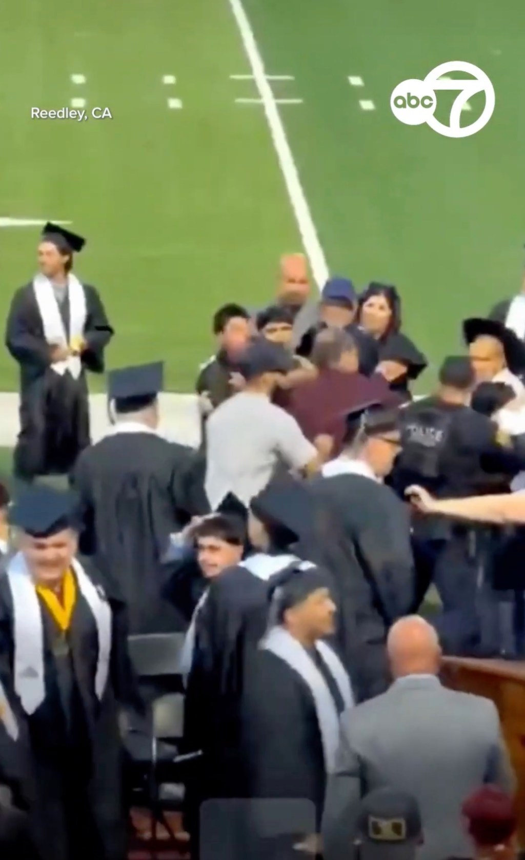 Chaos at California high school graduation as wild brawl breaks out at ...