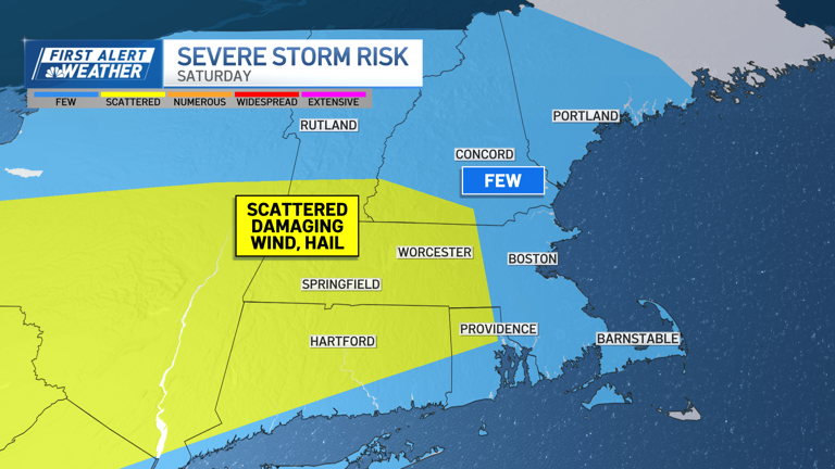 First alert on Saturday for the risk of severe thunderstorms