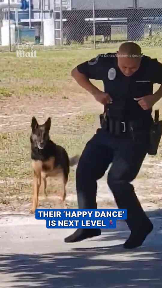 Police officer and K9 partner show off dance moves