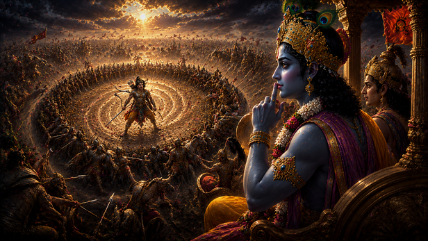 Why did Krishna remain silent when Abhimanyu was trapped in Chakravyuh?