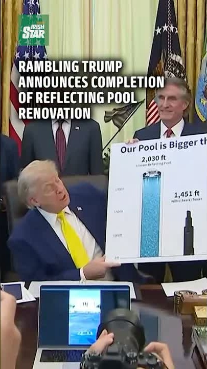Trump unveils renovated reflecting pool, boasts 'clean, beautiful water'