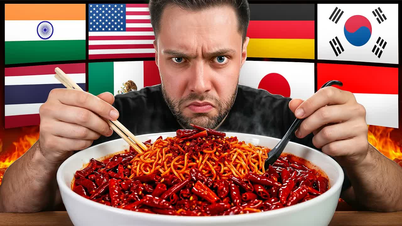 He tried every country's spicy challenge and one nearly ended him
