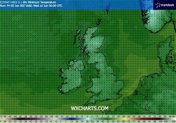 UK weather maps show 1C cold snap in June as temperatures plunge - 92 ...
