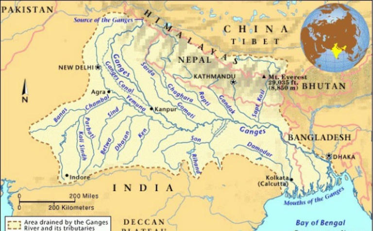 Major Indian river systems of Himalayan and peninsular drainage