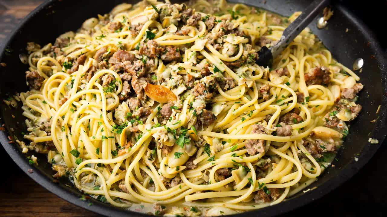 Linguini with Clams and Sausage Recipe You Need to Try