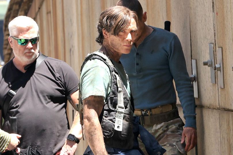 Cillian Murphy covered in dirt as he's spotted on the set of new movie
