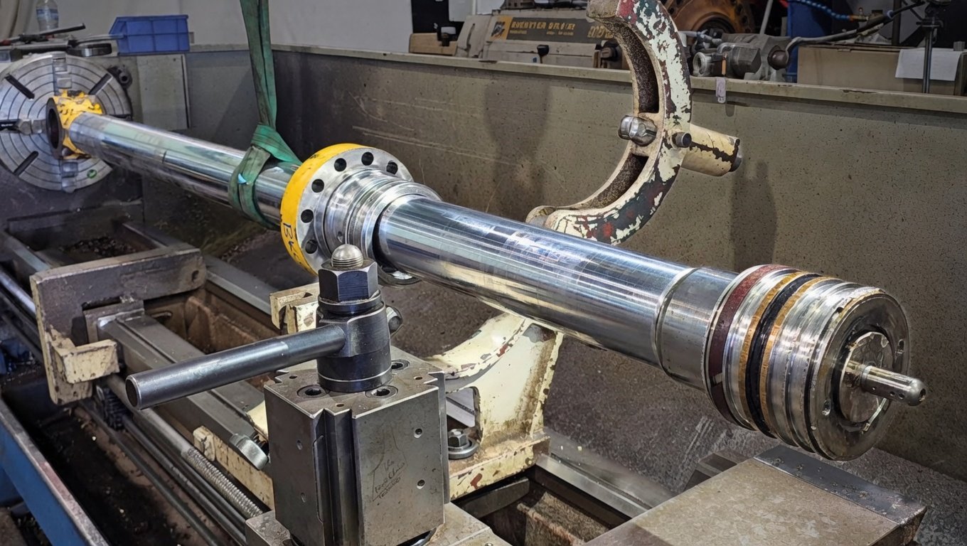 Machining a cylinder rod thread