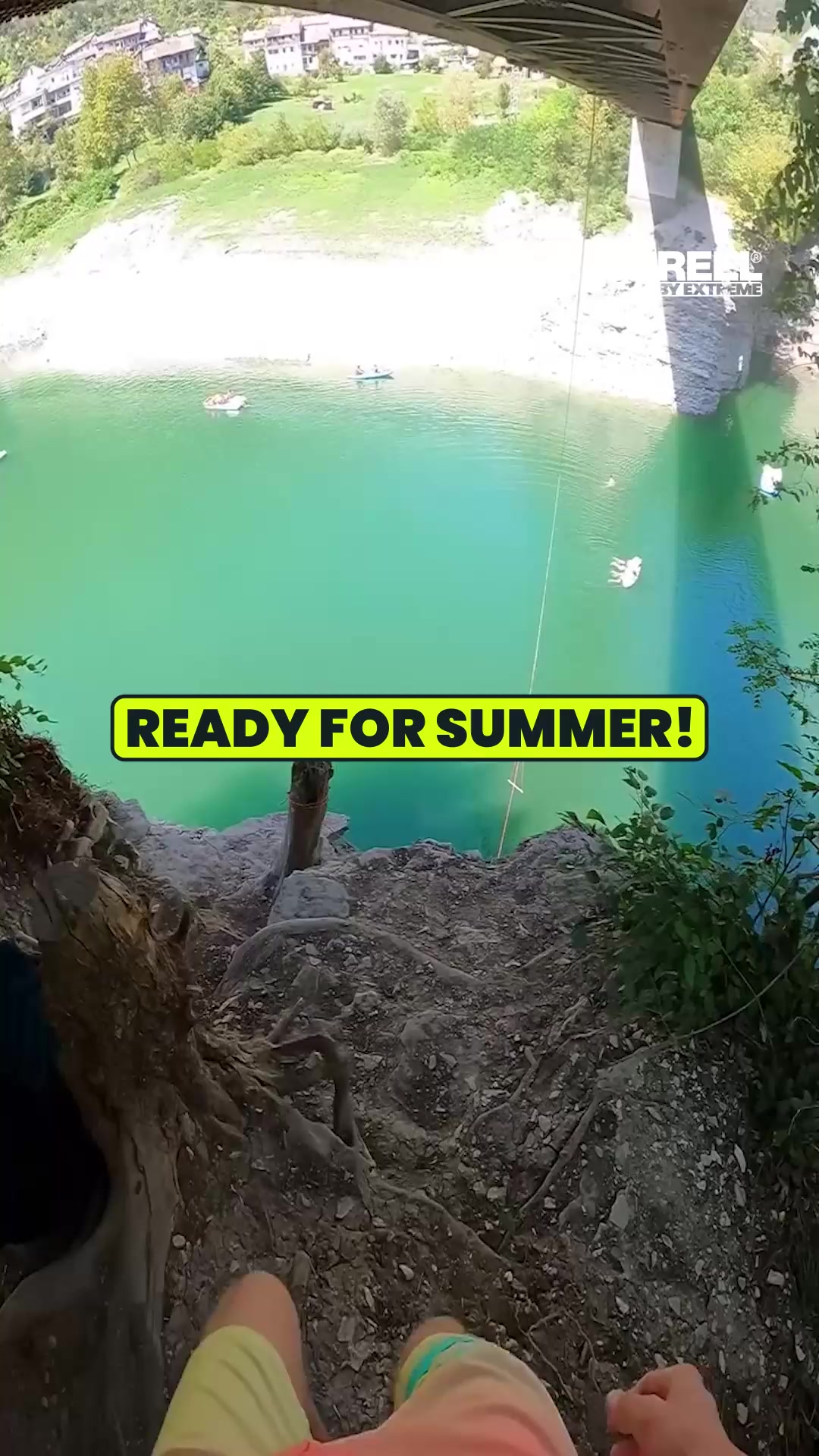 Epic bridge rope swing cliff jump in Italy | POV adventure over crystal ...