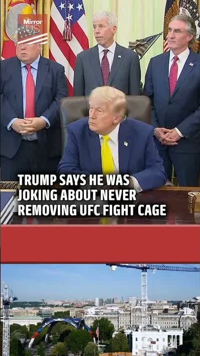 Trump clarifies joke about leaving UFC cage at White House