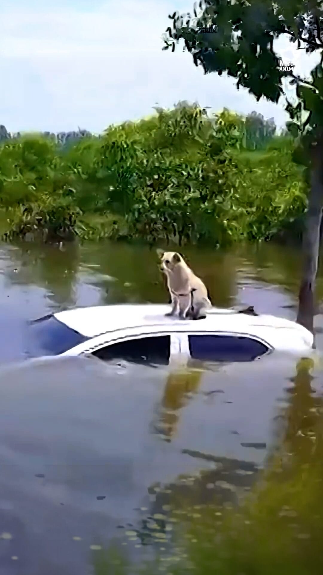 Stranded dog saved from rising floodwaters ️🙏