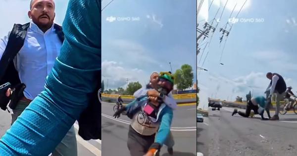 Video: Automovilista furioso golpea a ciclista… ¿por mirarlo feo?