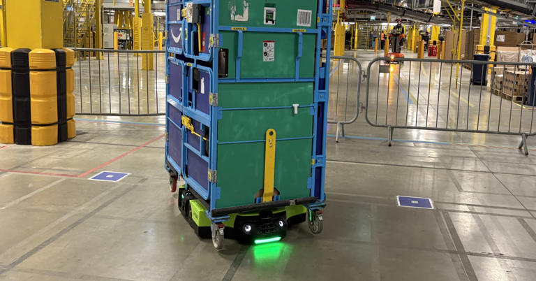 Amazon unveils latest warehouse robot as tech giants continue AI layoffs