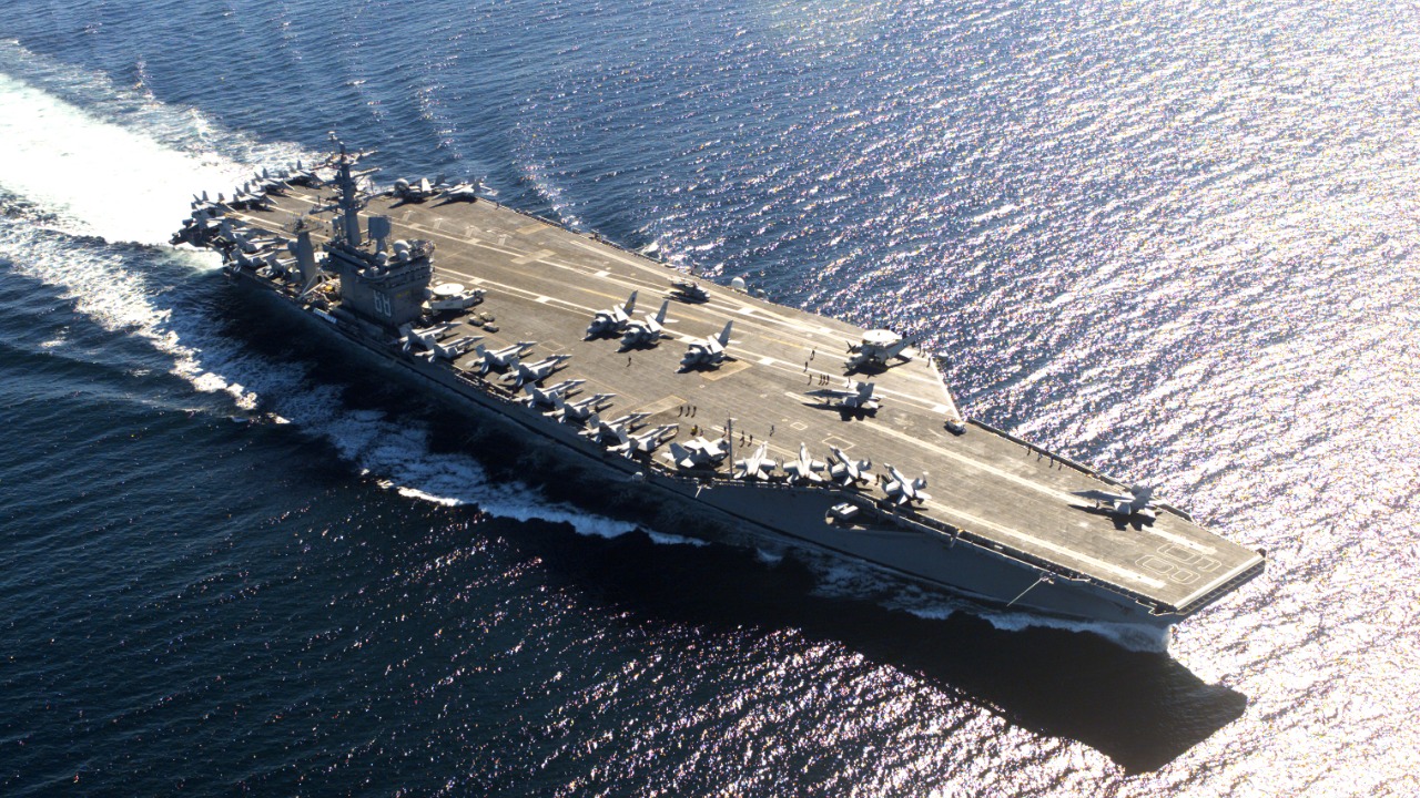 The carrier USS Nimitz is circling South America on its final voyage ...
