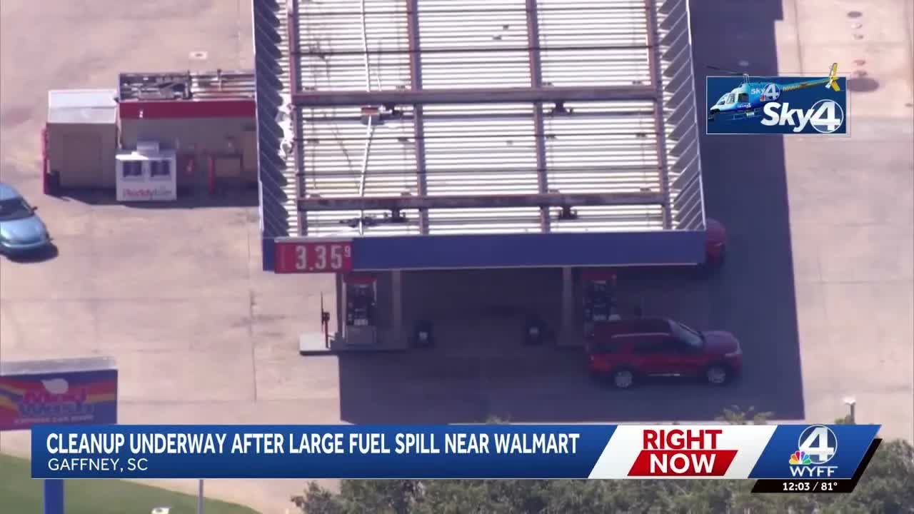 Fuel spill near Gaffney Walmart prompts cleanup efforts