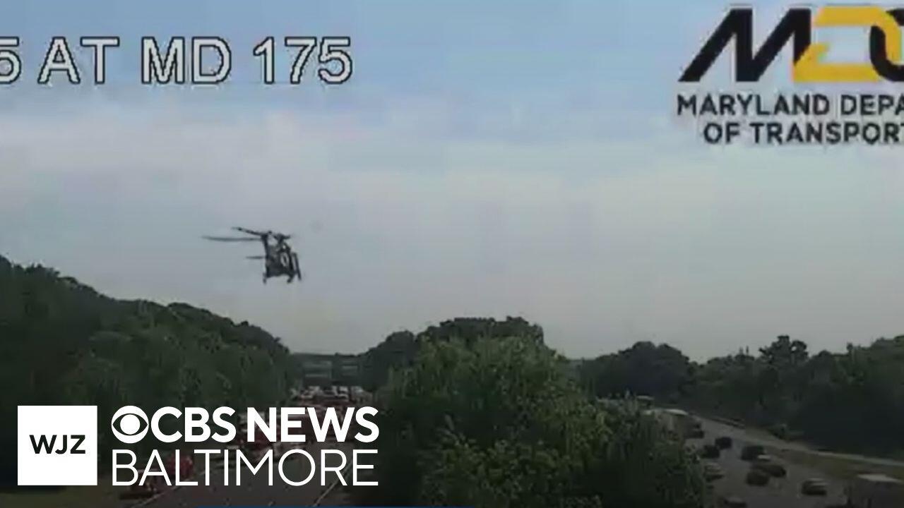 2 lanes of southbound I-95 closed in Jessup, Maryland due to crash