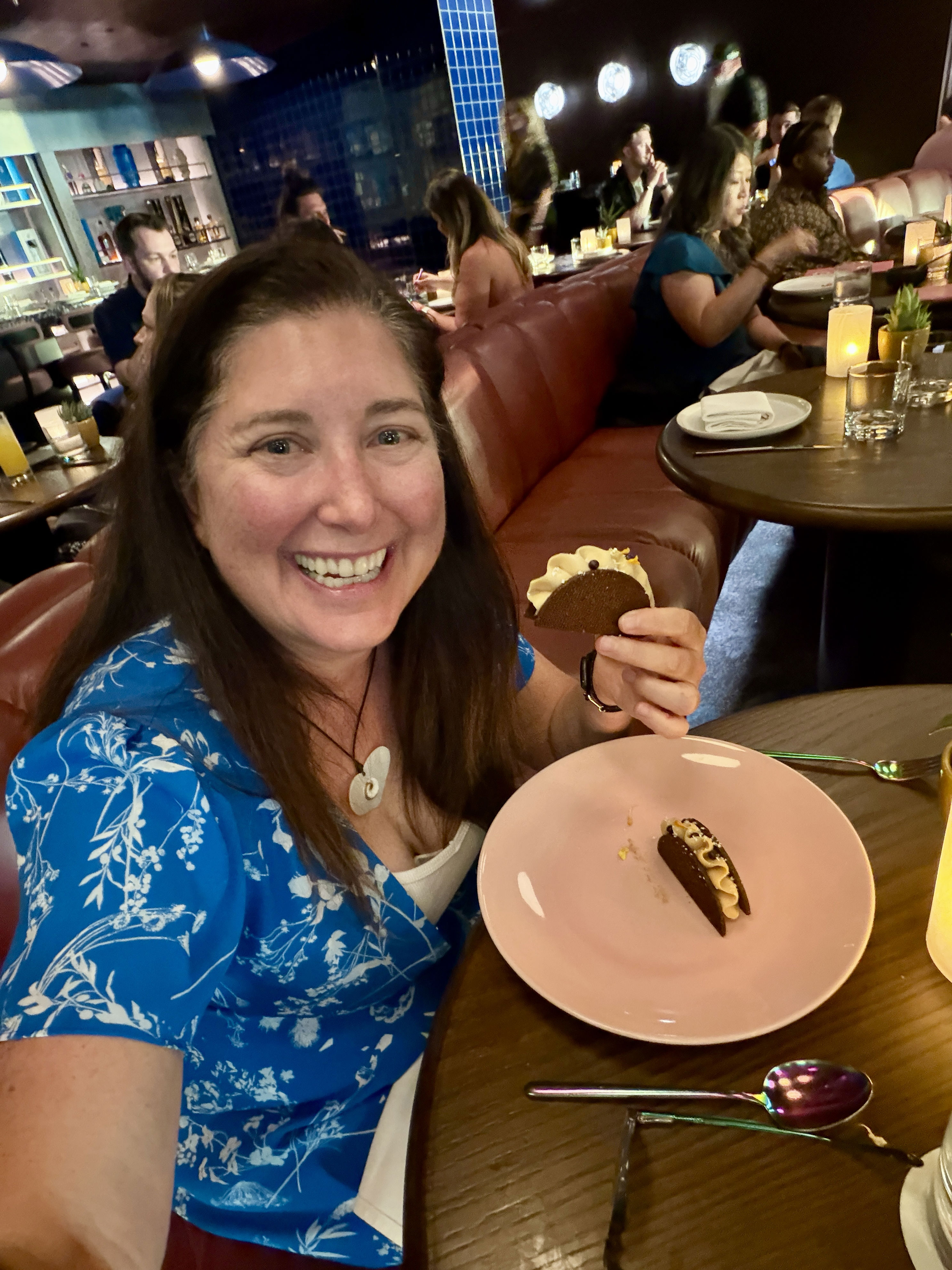 Sunset and dinner at Pink Agave on Virgin Voyages' Resilient Lady