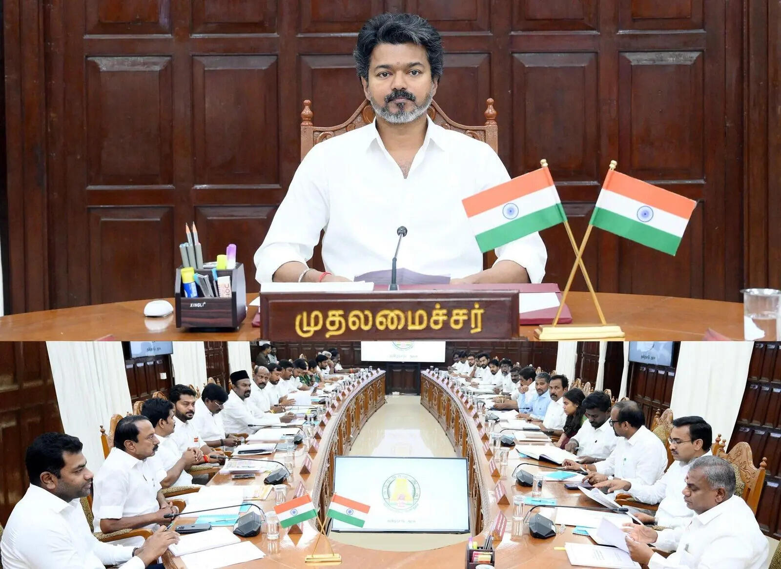 Vijay reviews 436 projects, schemes at first cabinet meeting