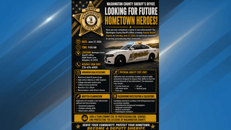Washington County, Va. Sheriff's Office to hold deputy sheriff tryouts ...