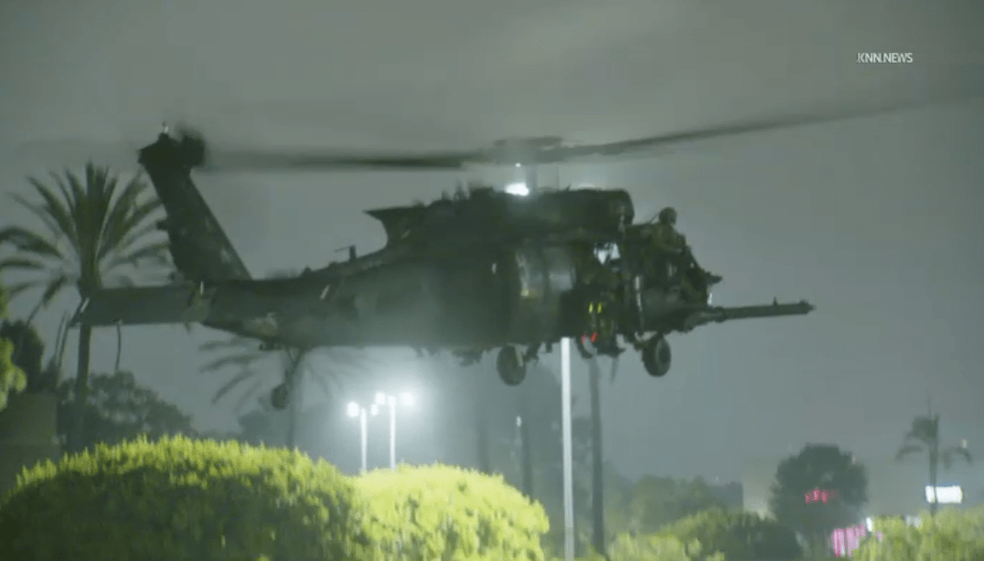 Video shows night-time military helicopter training exercise in City of ...