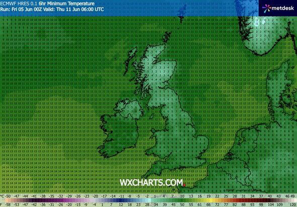 UK weather maps show 1C cold snap in June as temperatures plunge - 92 ...
