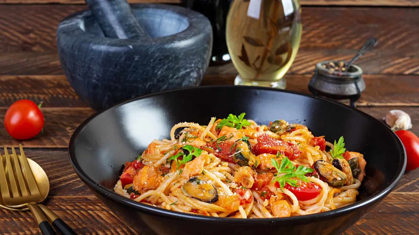 This pasta and clams with marinara tastes like the kind of seafood ...