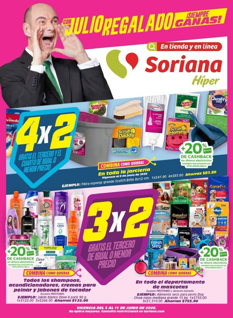 Julio Regalado: las 2 mejores ofertas 4x2 de Soriana: promoción válida ...