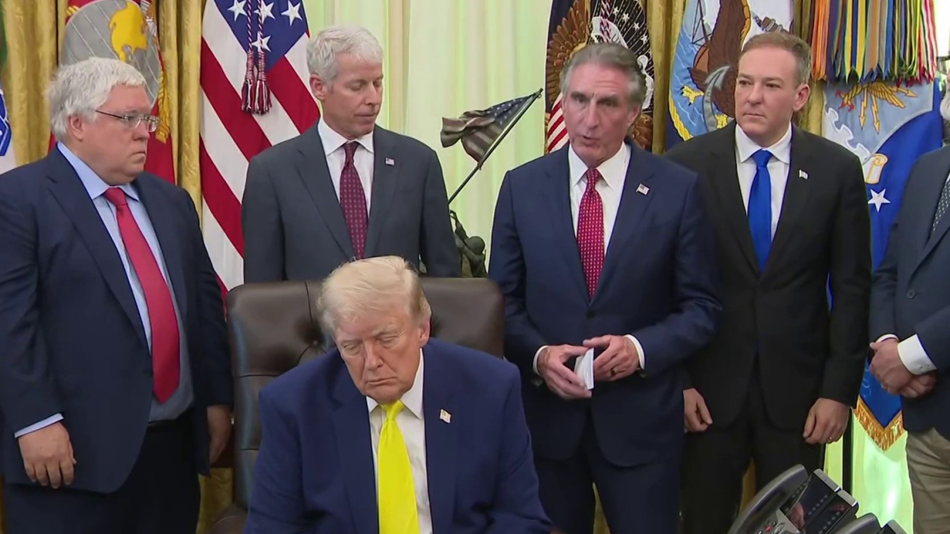 Trump appears to fall asleep at Oval Office meeting