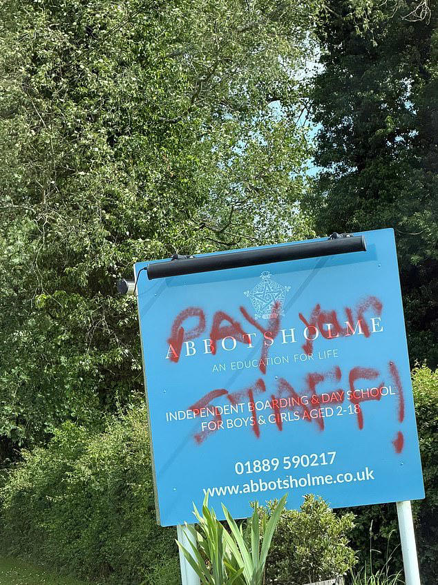 Staff deface signs and children are in tears after new owners of ...