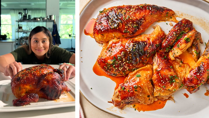 Honey-gochujang roast chicken recipe