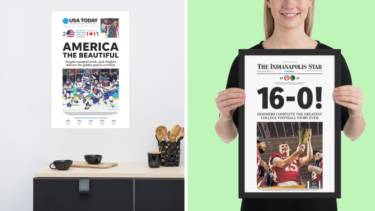 These framed sports front pages might be the perfect Father's Day gift