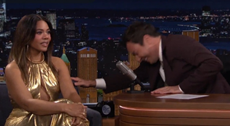Regina Hall asks Jimmy Fallon if his wife gets waxed, leaving him ...