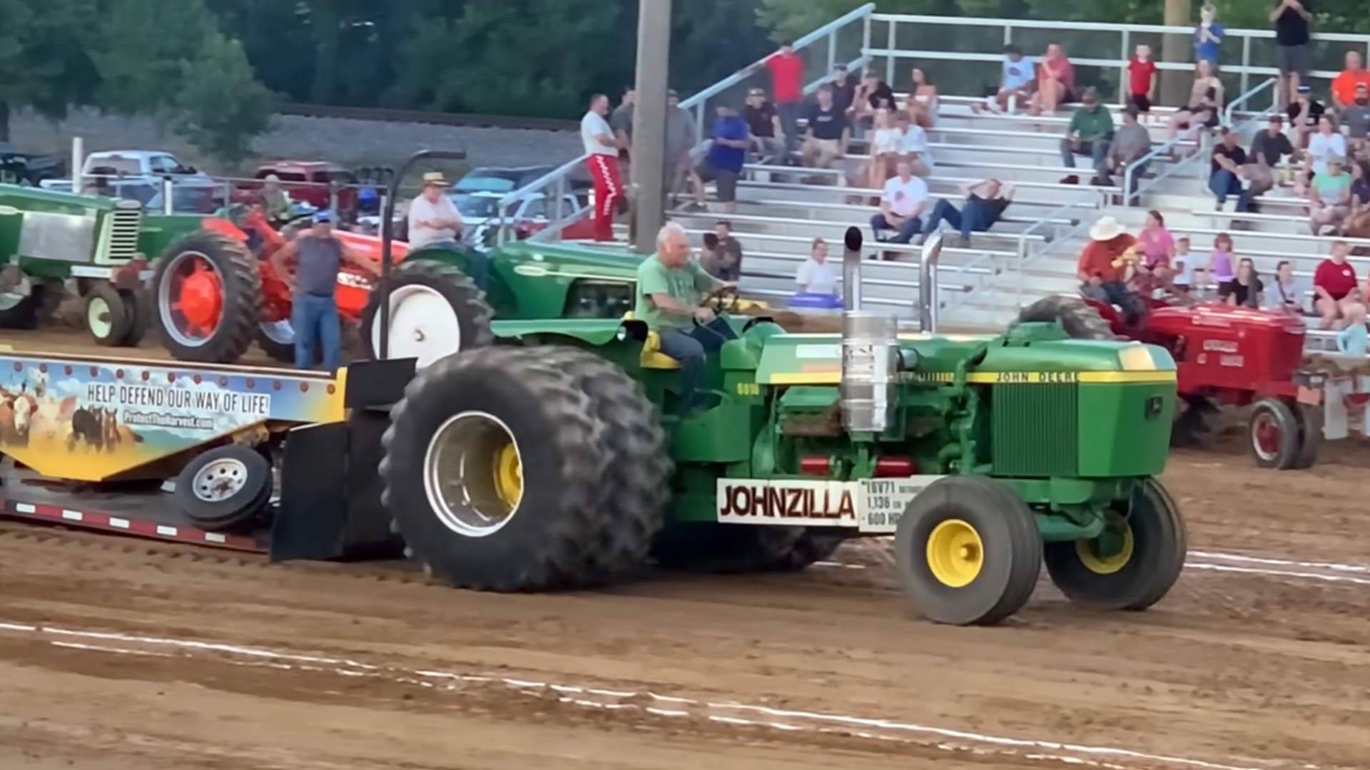 John Deere tractor with V16 Detroit Diesel tugboat engine is a sled ...